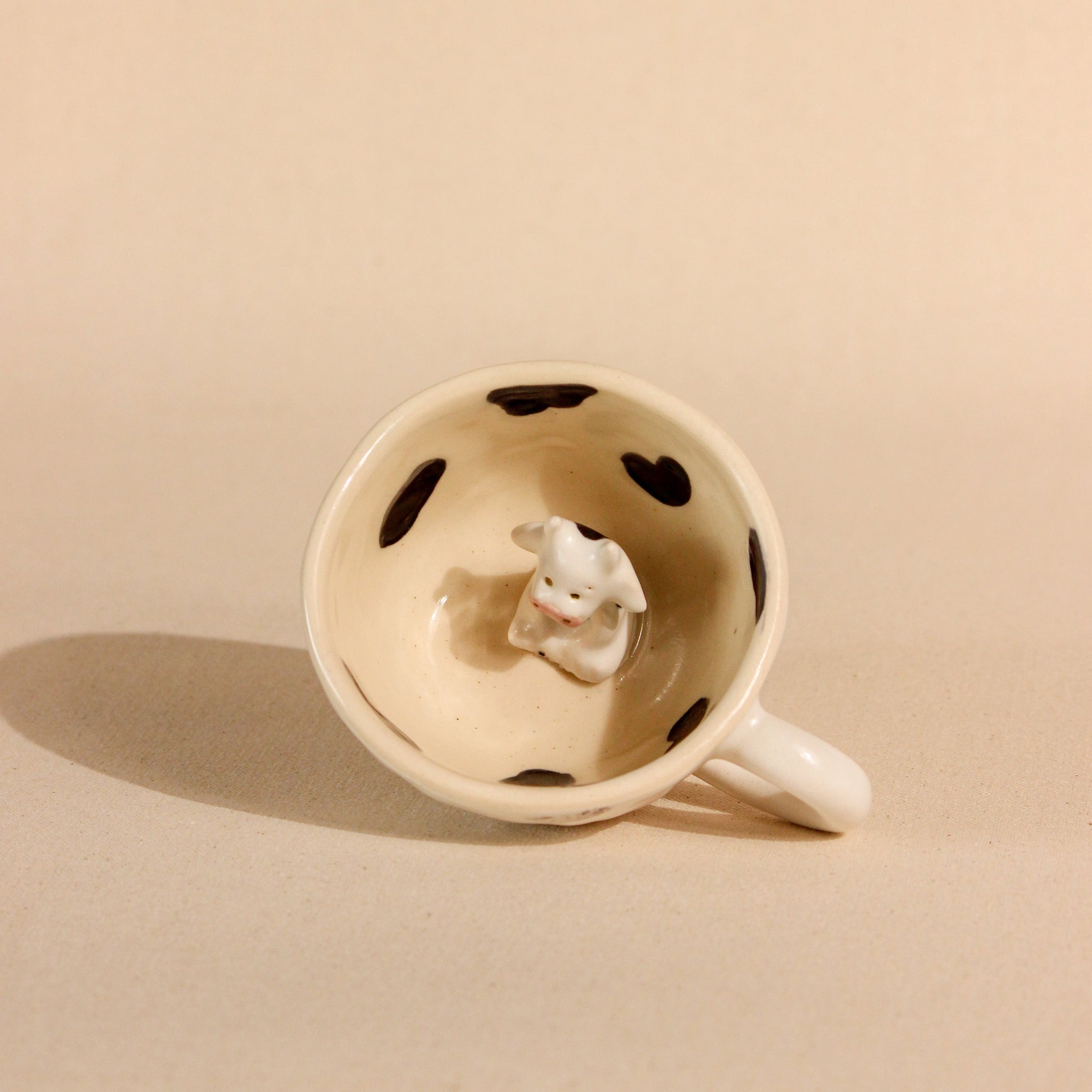 Handmade Ceramic Cup Saucer Set with Cute Cow | The Orby House – THE ...