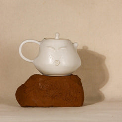 Buy The Sage Face White Ceramic Tea-Pot Set with 4 Tea Cups – THE ORBY ...